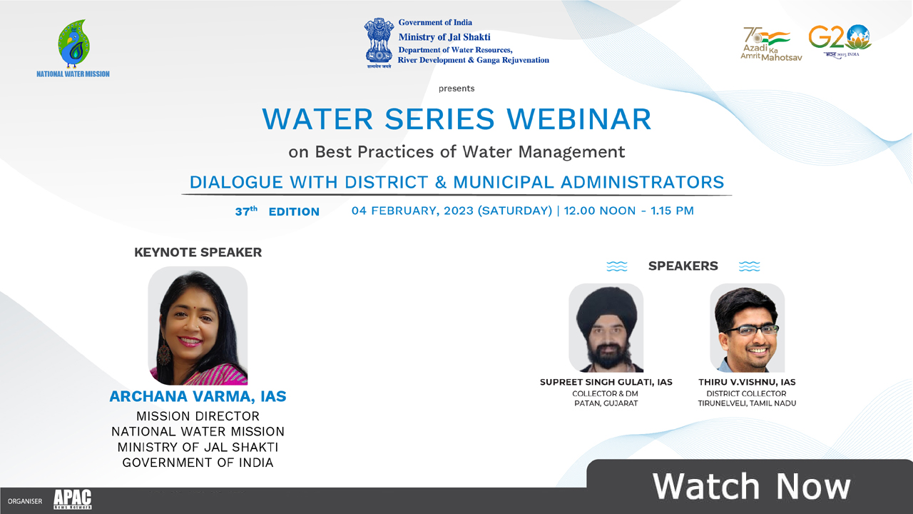 37th Edition of Water Series Webinar on Best Practices of Water ...